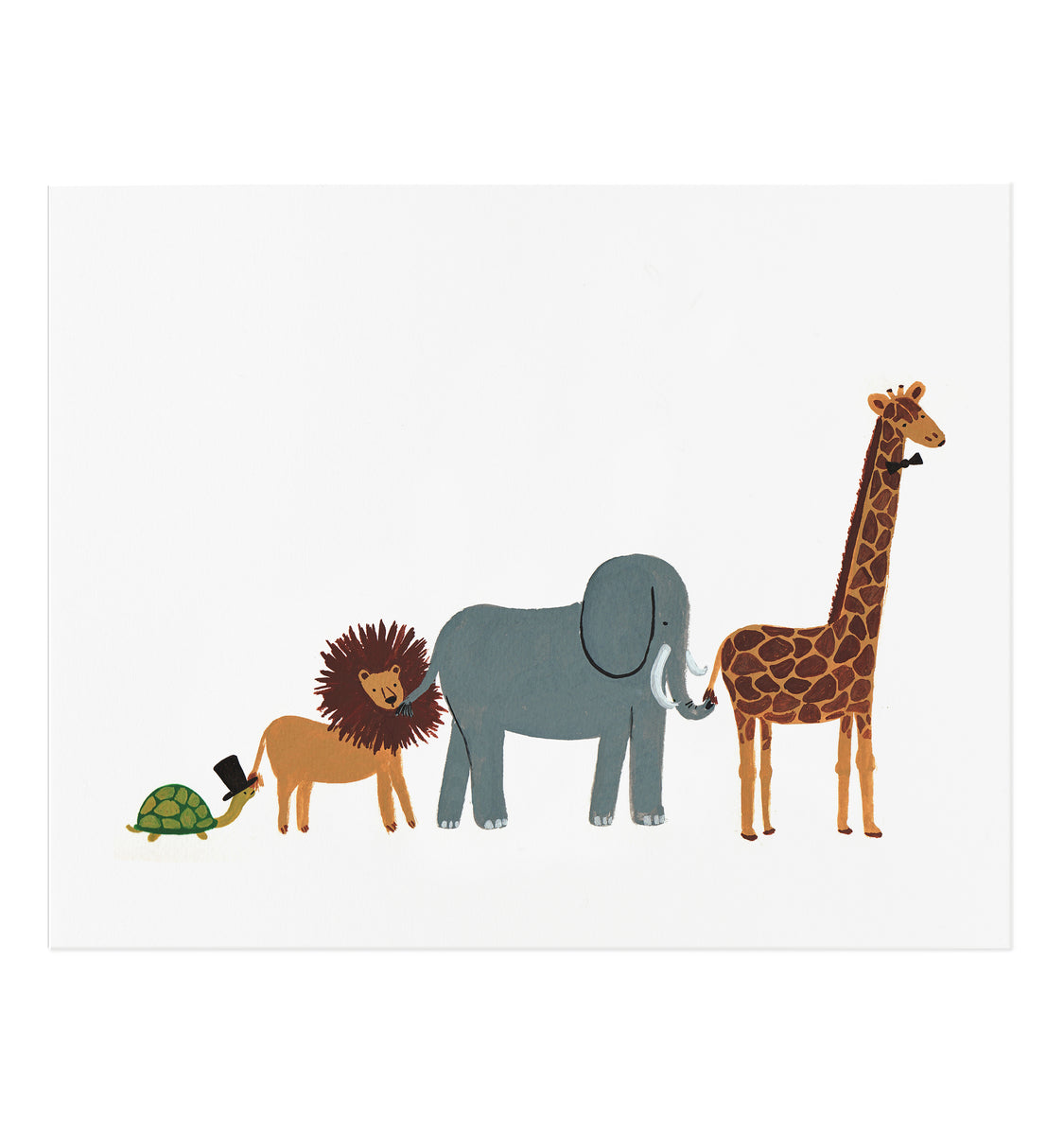 Animal Parade Art Print (8x10) – Big Blue Trunk